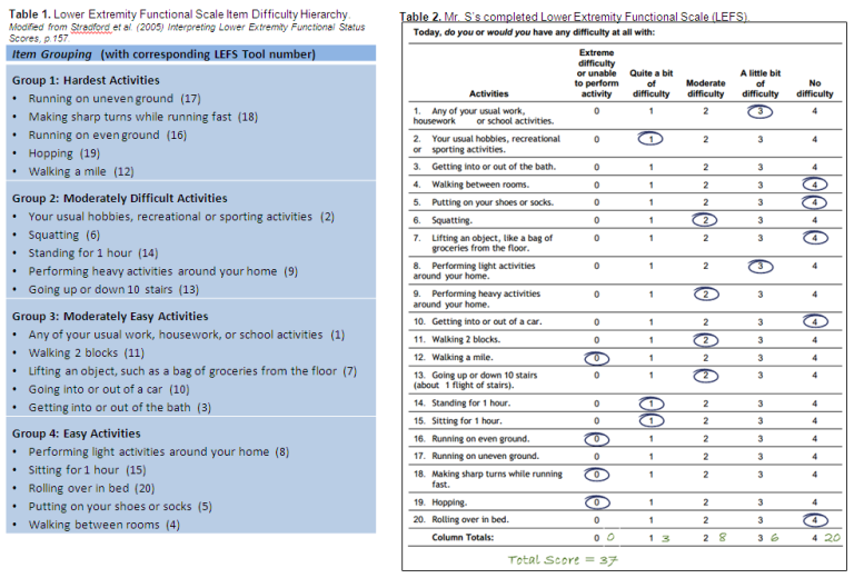 Lower Extremity Functional Scale (LEFS) – Educational Resources